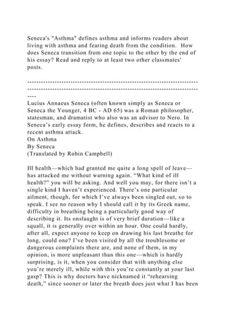 Senecas Asthma defines asthma and informs readers about living wi.docx