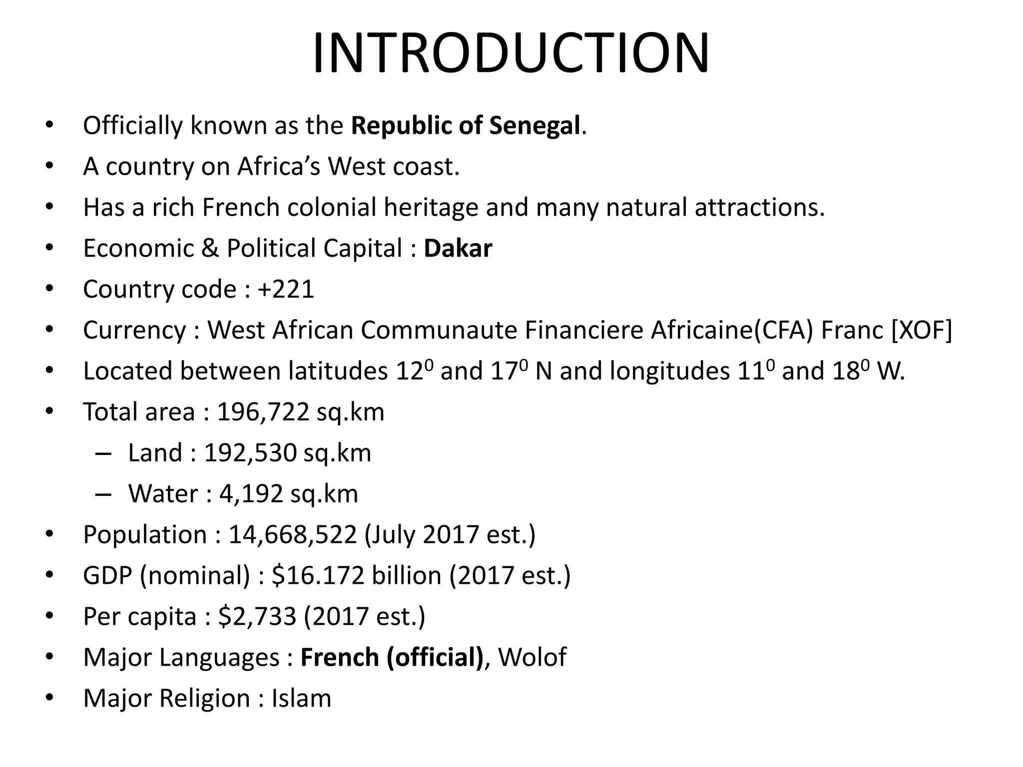 Senegal Country Infrastructure | PPTX