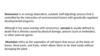 Senescence SlideShare of plants physiology | PPTX
