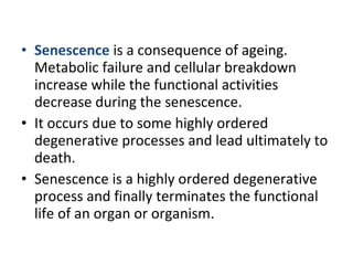 Senescence and aging plaphlec | PPT