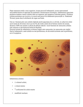 Senescenta celulara | DOCX