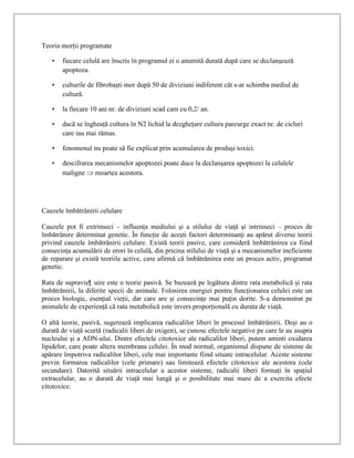 Senescenta celulara | DOCX