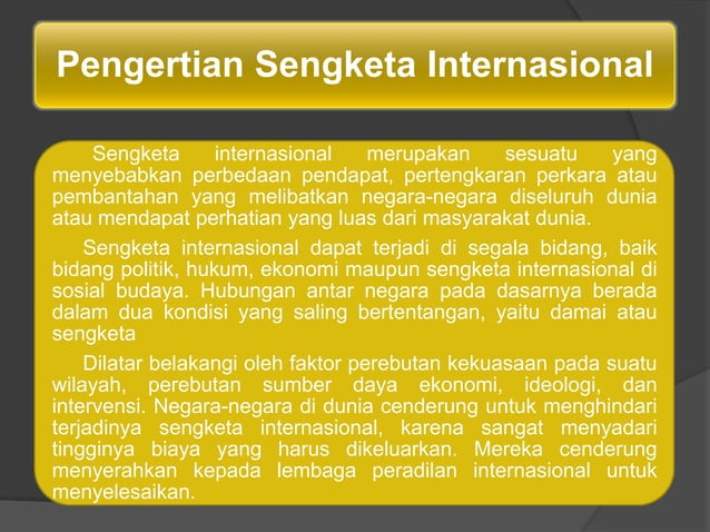 Sengketa internasional power point | PPTX