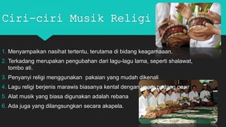 Seni Budaya ALIRAN MUSIK RELIGI | PPT