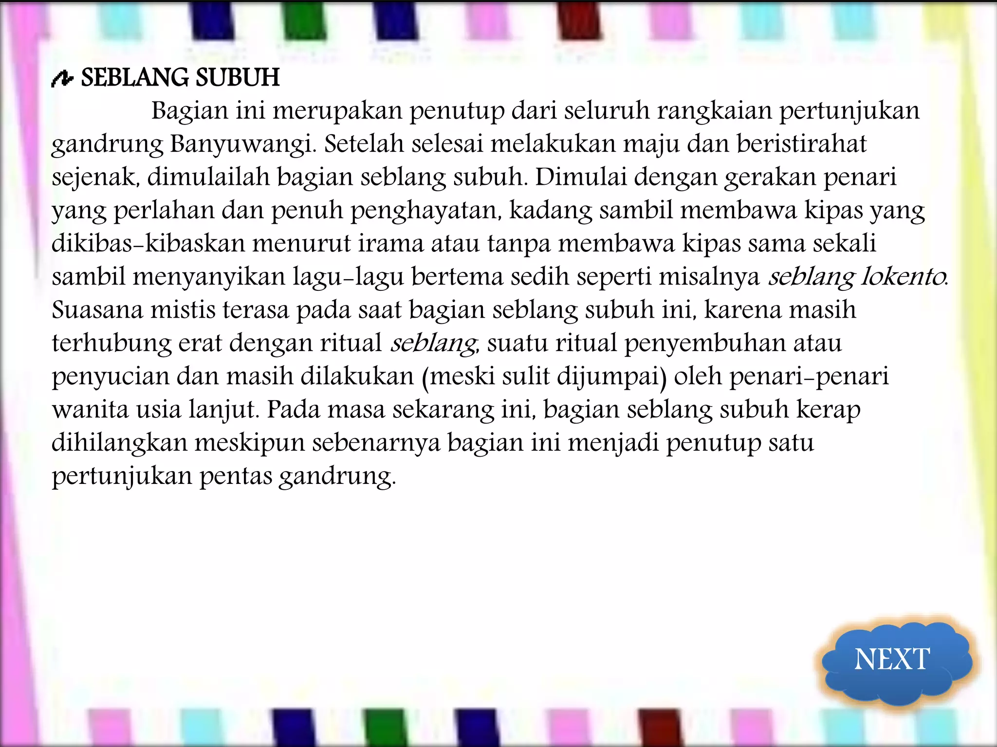 tari gandrung banyuwangi | PPTX