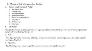 SENI BUDAYA Kelas VIII Materi Mengenai Bagaimana Cara Membuat Poster | PPTX