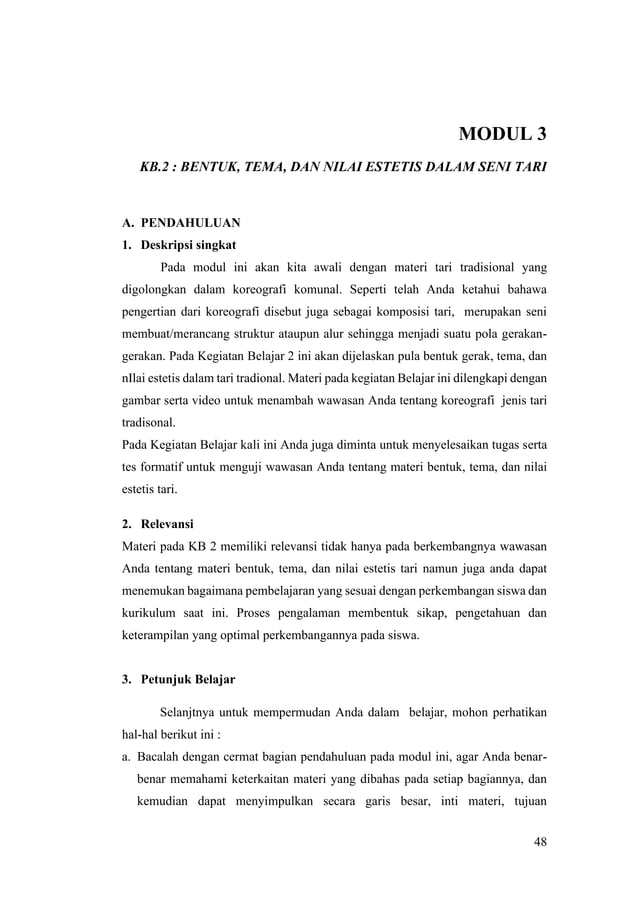 MODUL III SENI BUDAYA KB 2:BENTUK, TEMA, DAN NILAI ESTETIS DALAM SENI ...