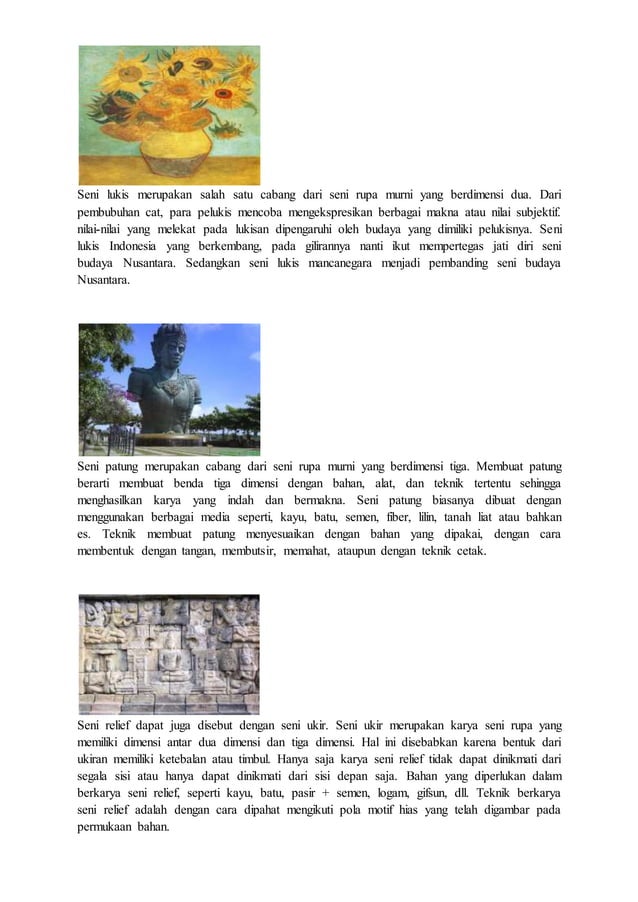 Seni lukis merupakan salah satu cabang dari seni rupa murni | PDF