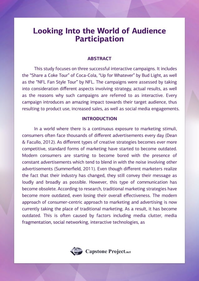 Senior Capstone Project Sample | PDF