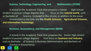 SENIOR HIGH SCHOOL.pptx strands track and other basic i formation | PPTX