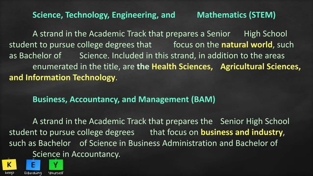 SENIOR HIGH SCHOOL.pptx strands track and other basic i formation | PPTX