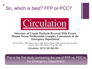 Management of Emergent Warfarin Coagulopathy | PPTX