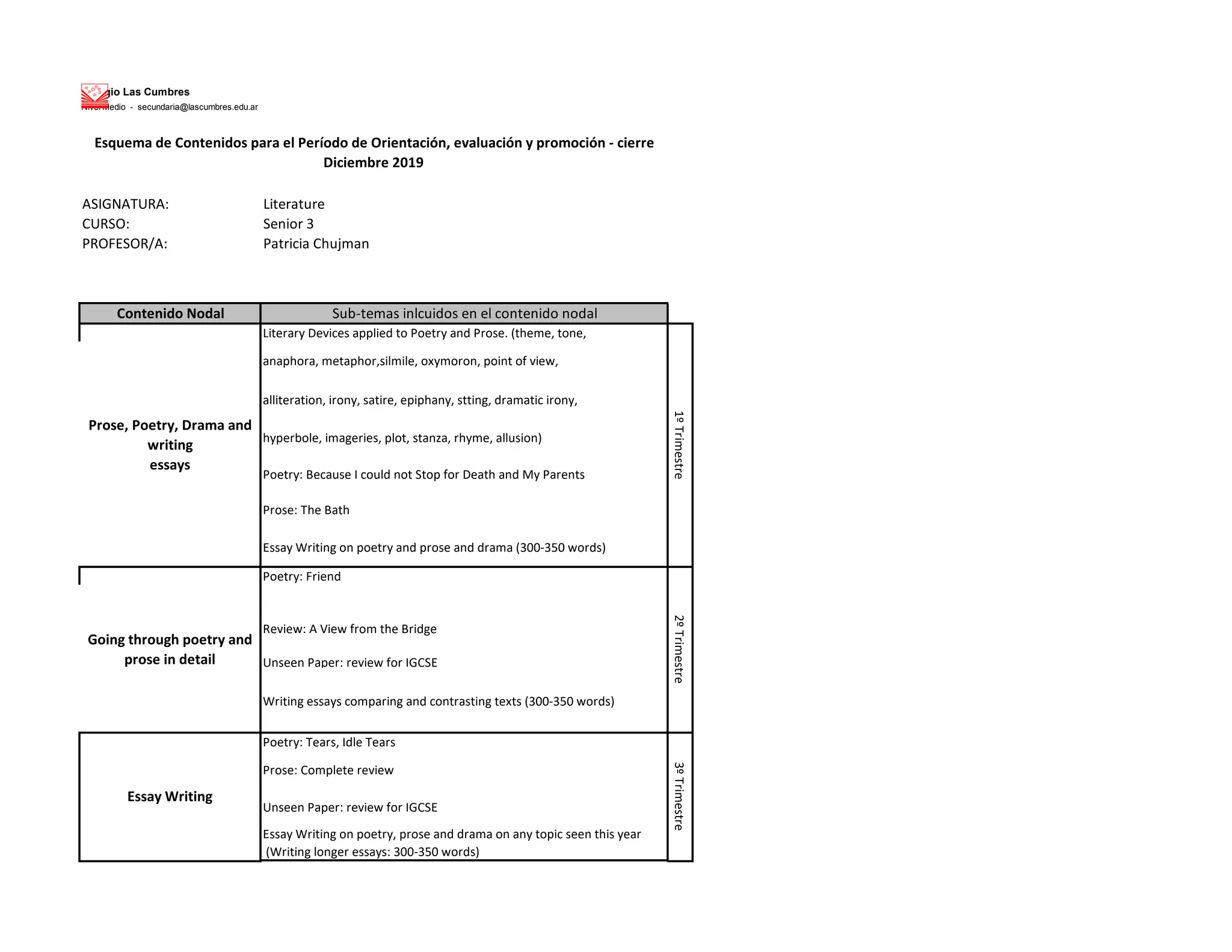 Senior 3 esquema de contenidos nodales - dic 2018 | PPT