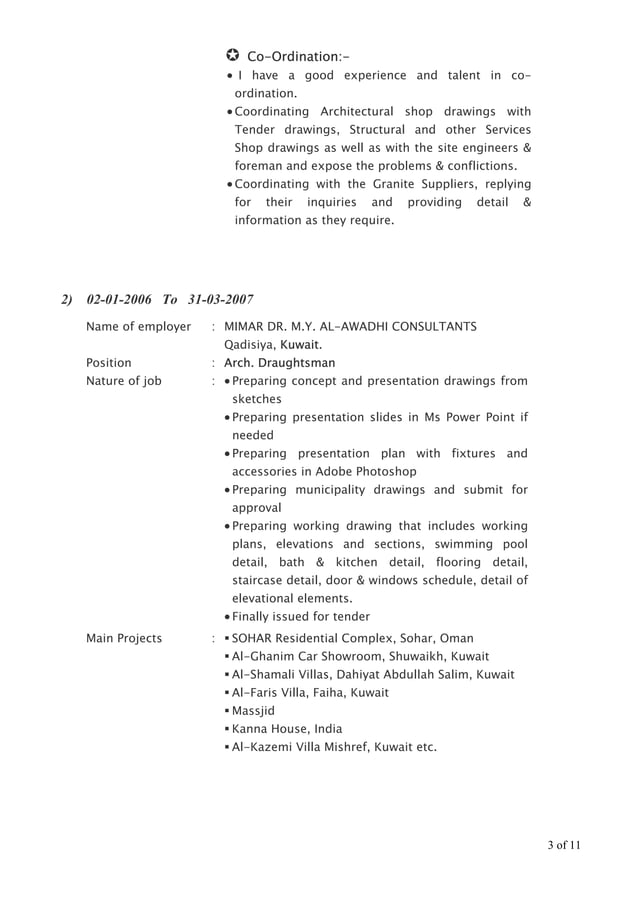 Senior Architecture Draughtsman Auto Cad Draftsman Shopdrawing Cv Good Experienced Arch ...