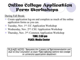 Senior class college_information_workshop | PPTX | College Planning ...