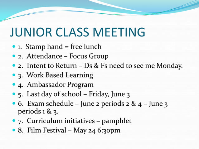 Senior Class Reminders | PPT
