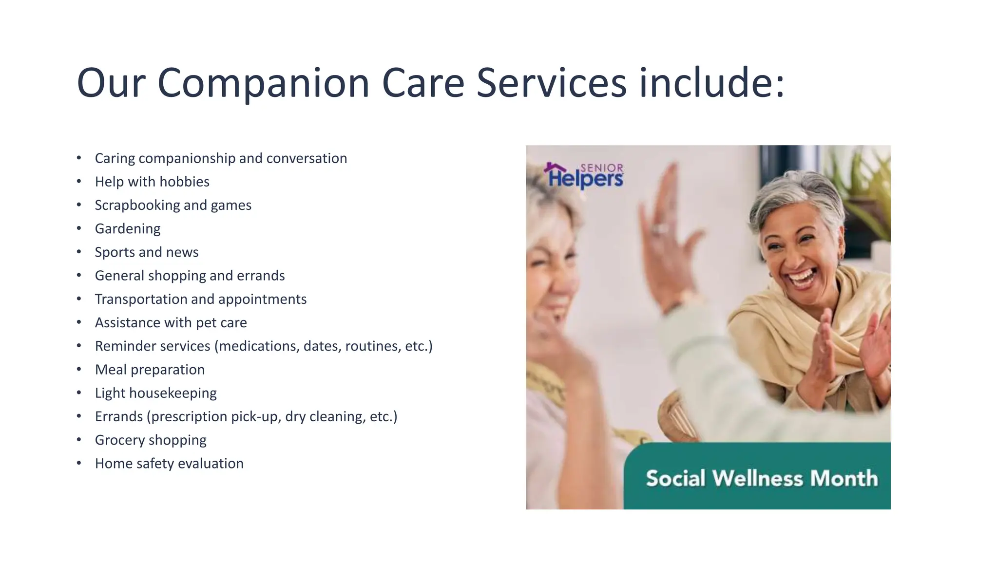 Senior Helpers in-home companion care services | PPTX