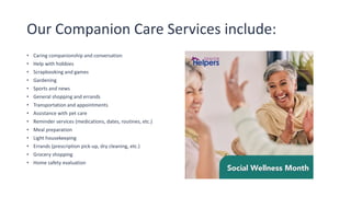 Senior Helpers in-home companion care services | PPTX