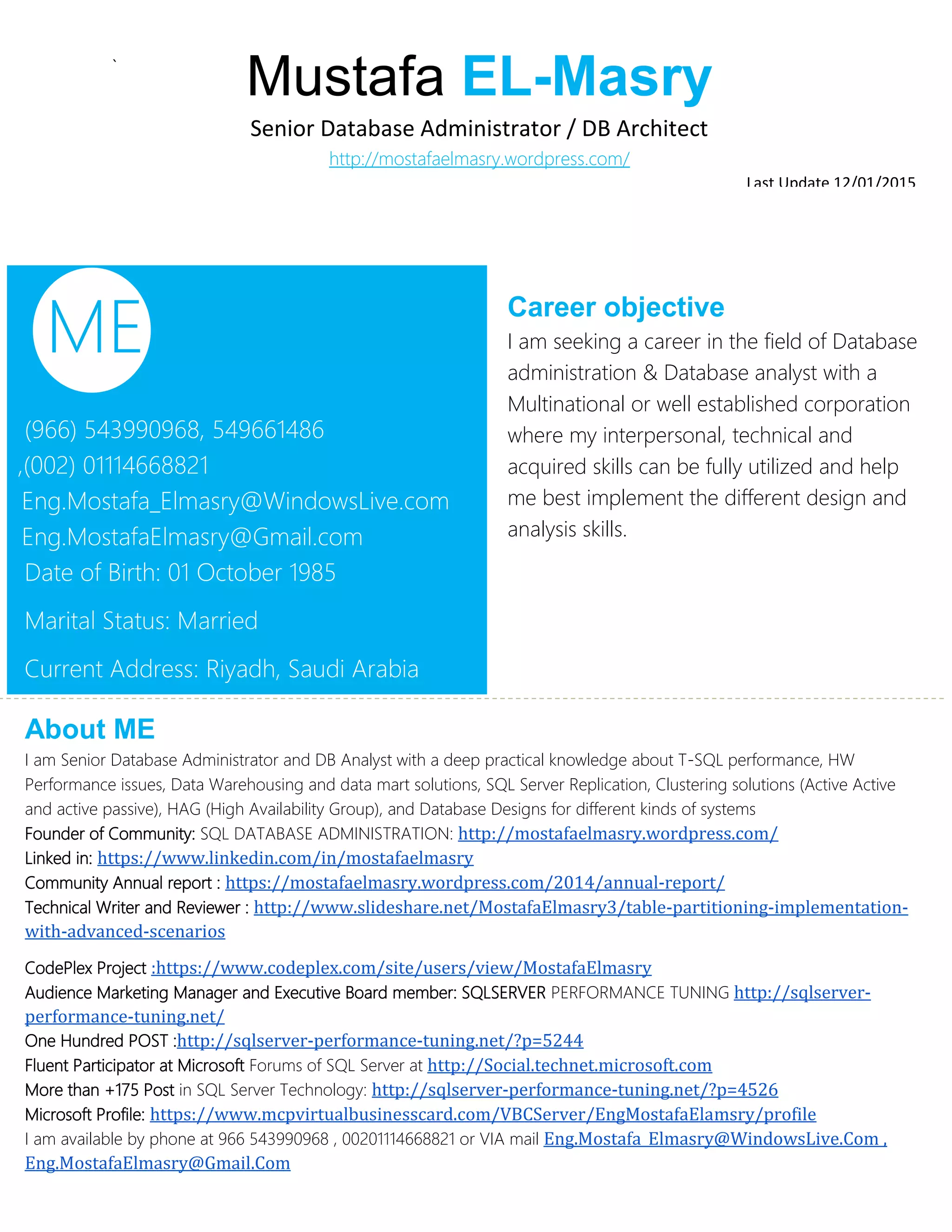 Senior database administrator | PDF