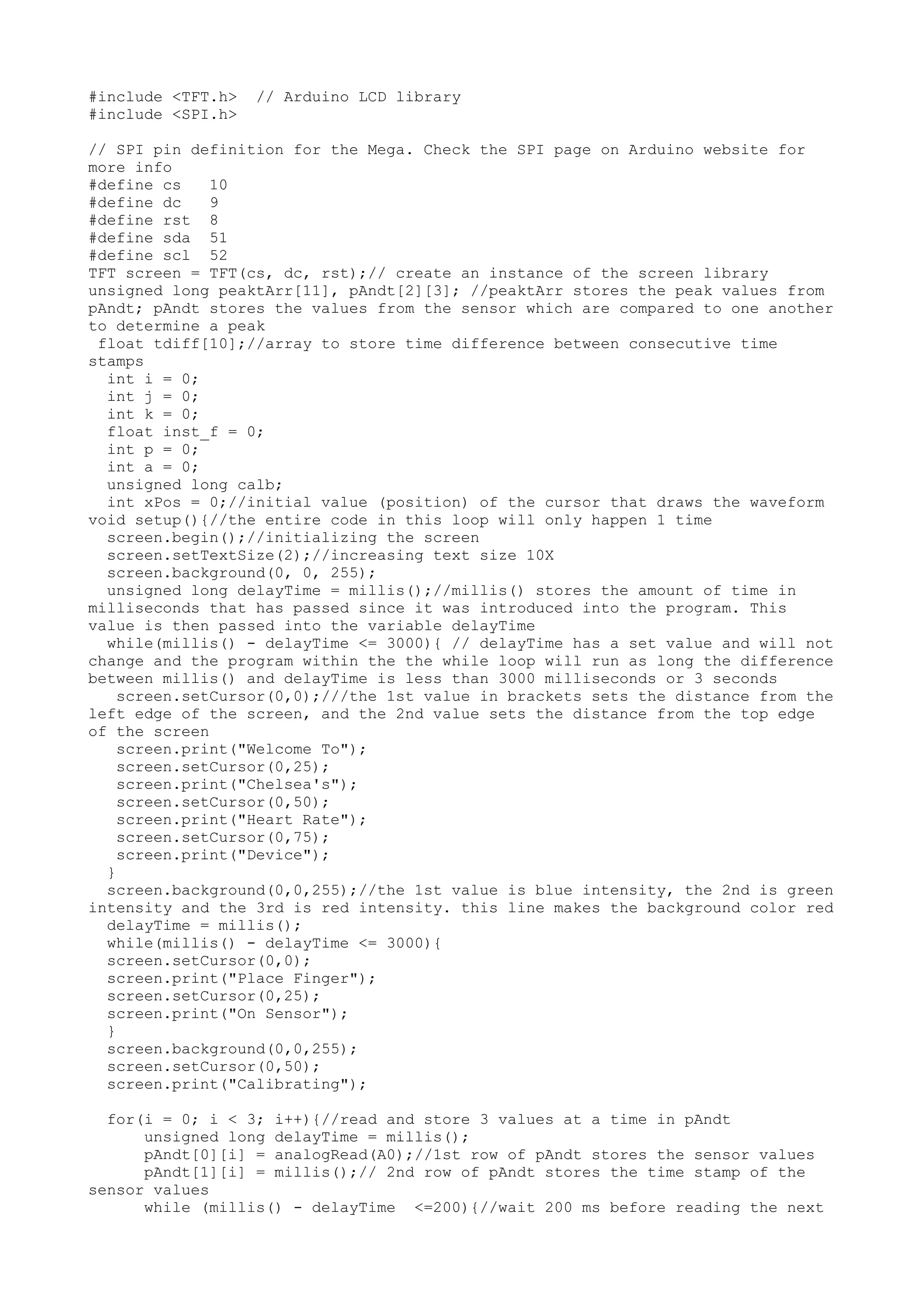 Senior design project code for PPG | TXT