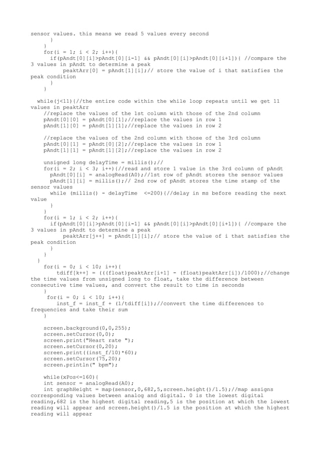 Senior design project code for PPG | TXT