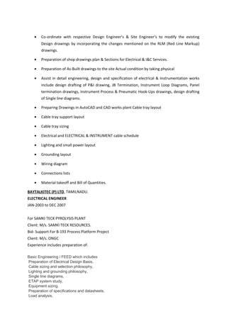 Senior electrical engineer resume | DOC