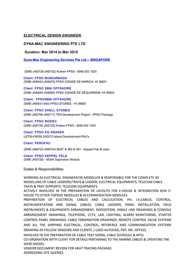 Senior electrical engineer resume | PDF