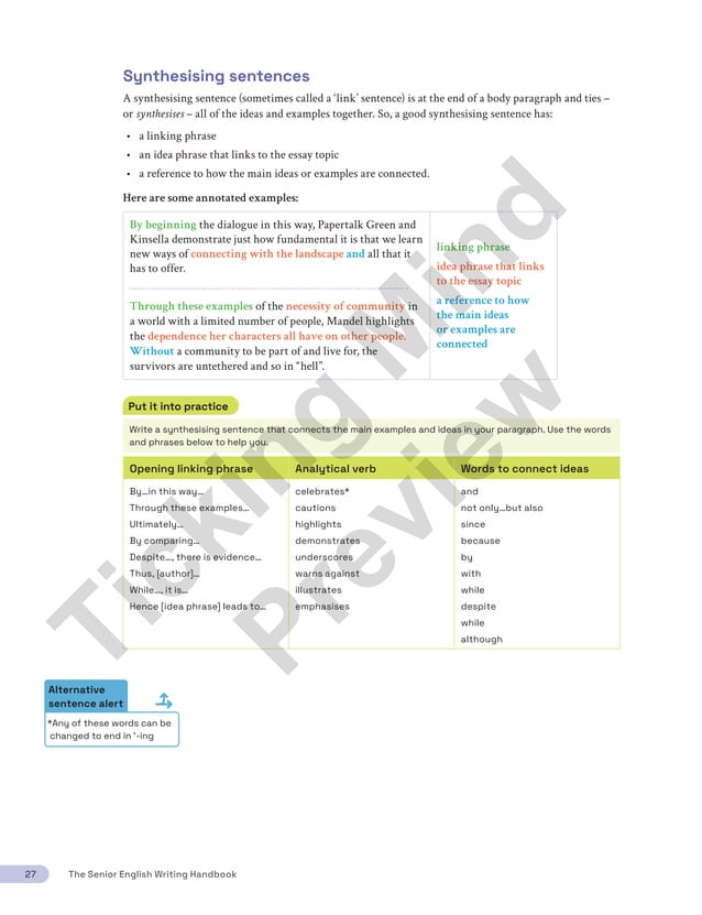 The Senior English Writing Handbook (5th Edition) | PDF