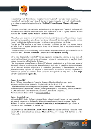 SeniorERP - solutia ERP destinata DISTRIBUTIEI la nivel national | DOCX