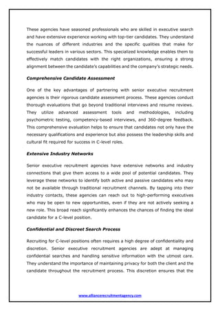 Senior Executive Recruitment Agencies for C-Level Positions | PDF