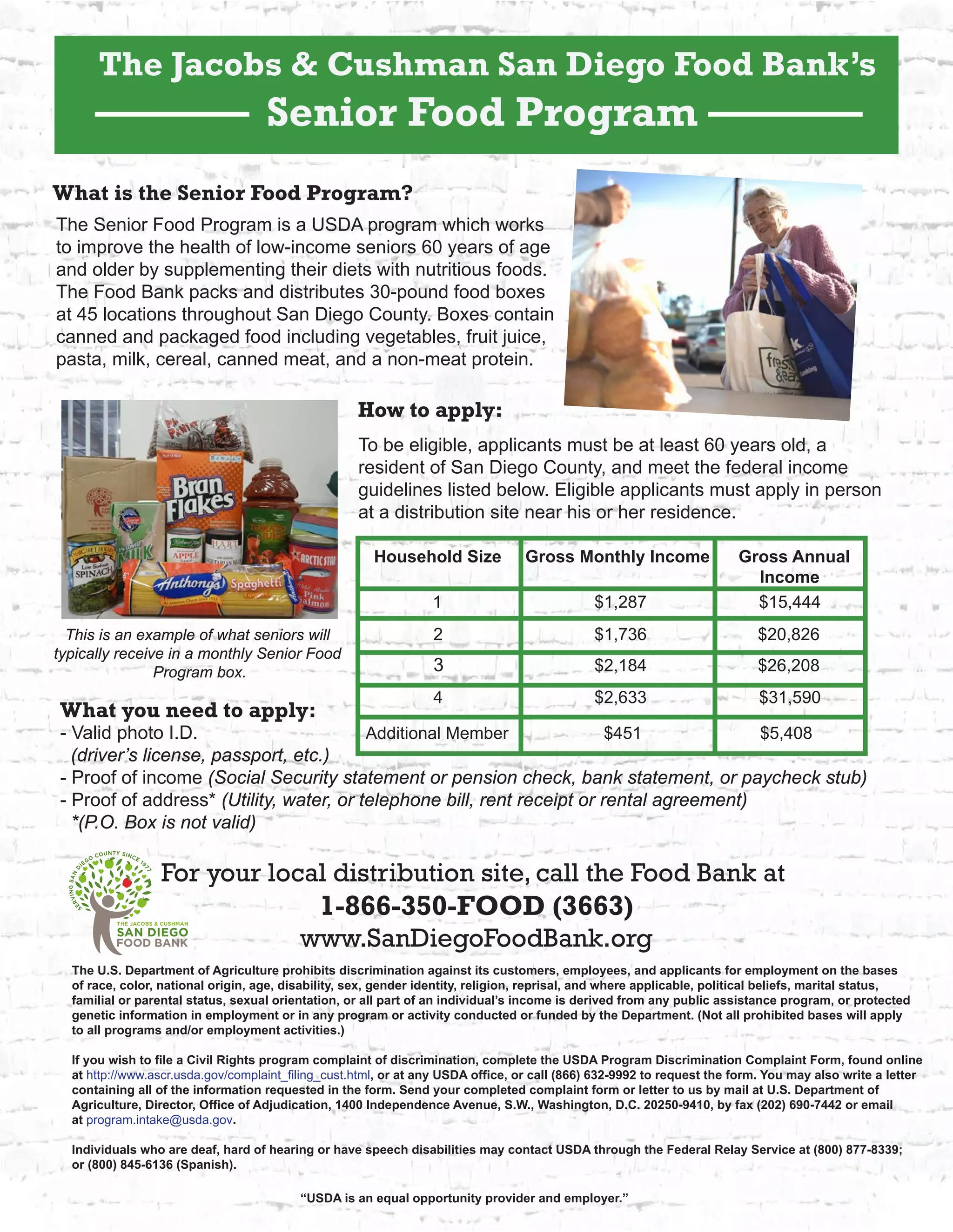 Senior Food Program Income Guidelines | PDF