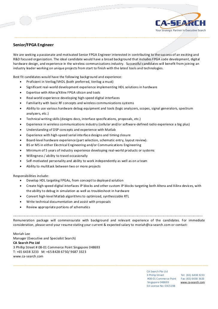 Jd Sr Fpga Engineer 
