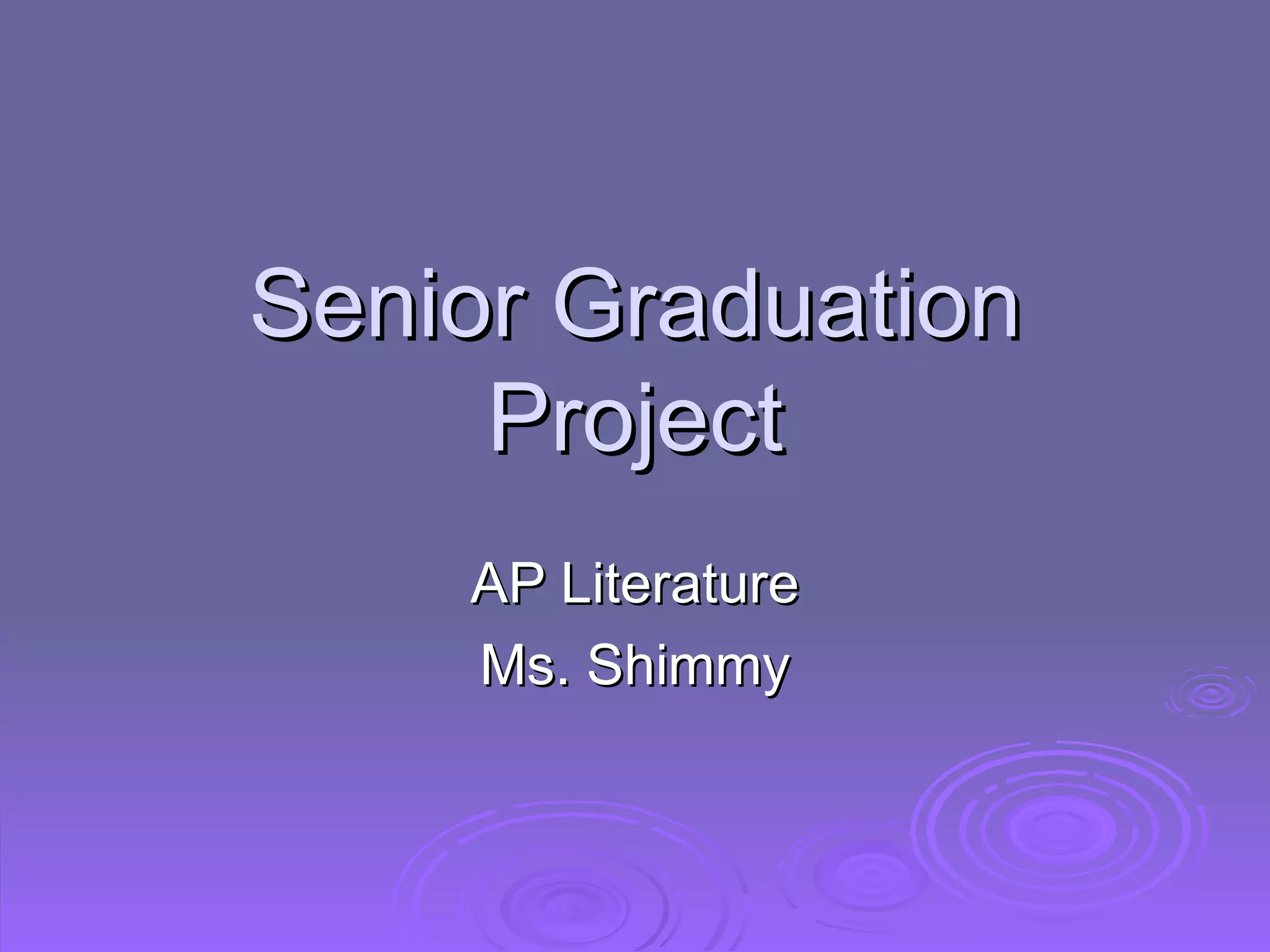 Senior graduation project pp | PPT
