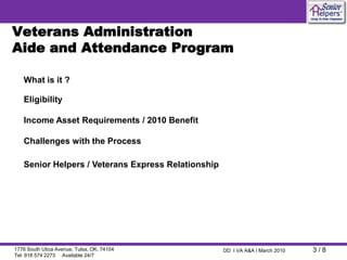 VA Aide and Attendance, Homebound Benefit | PPTX