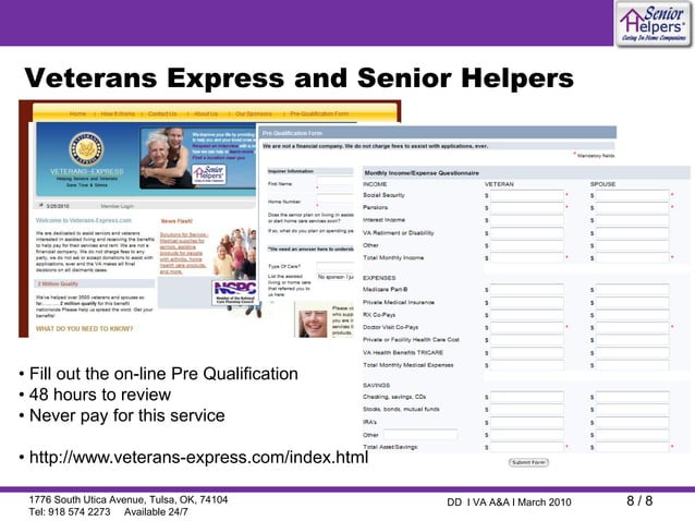 VA Aide and Attendance, Homebound Benefit | PPTX