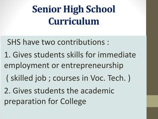 Senior high school ms curriculum | PPTX