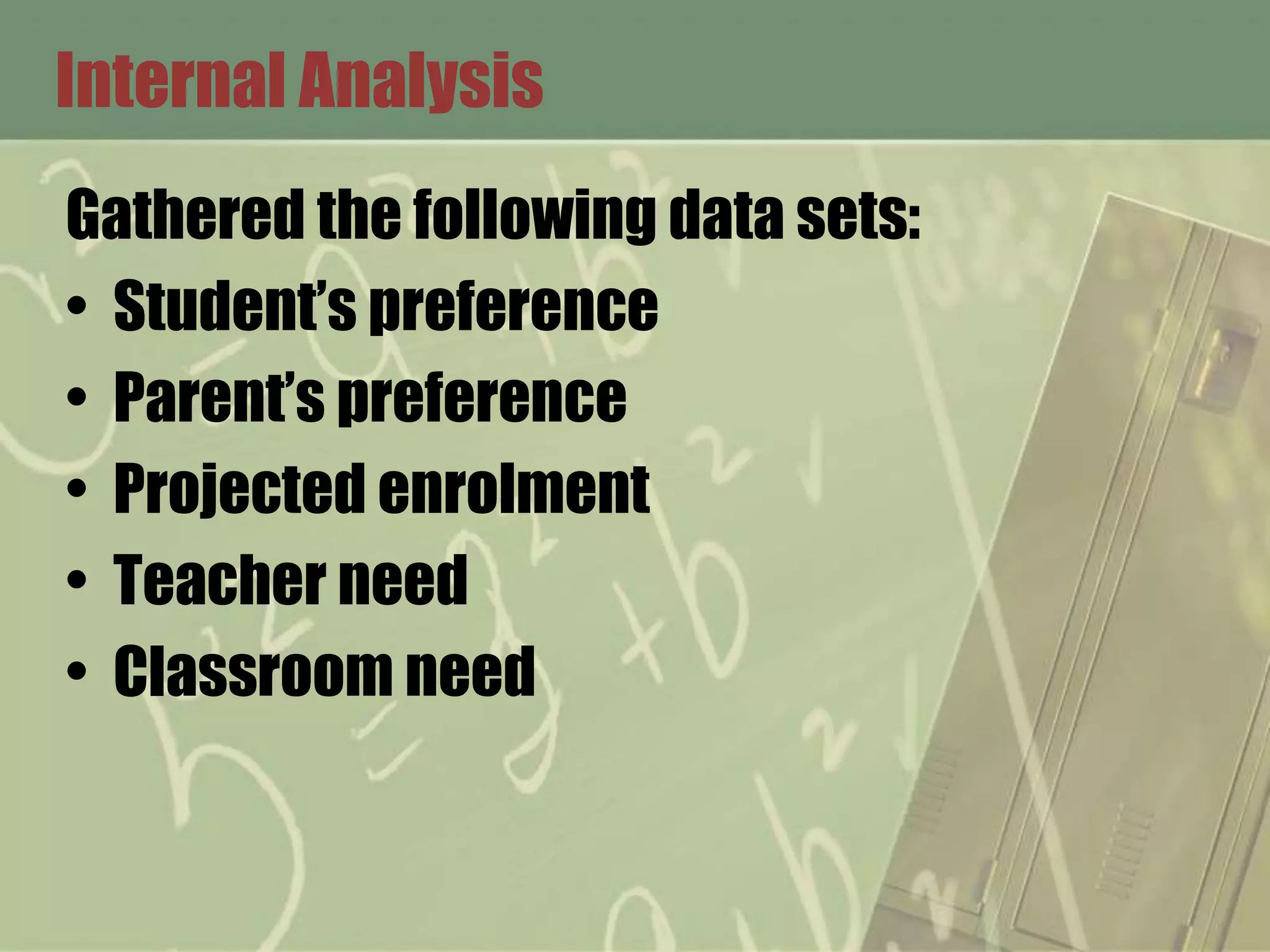 Senior high school preparation internal analysis presentation | PPT