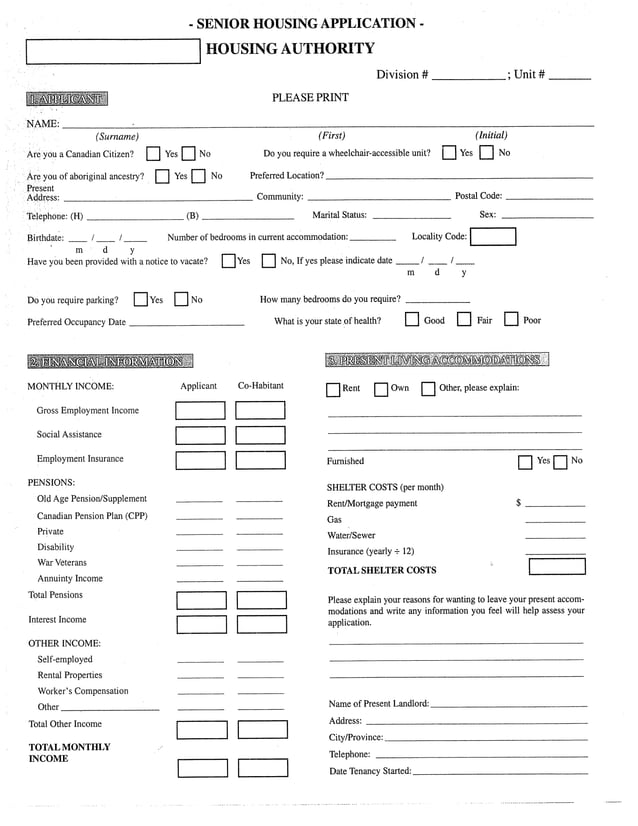 Senior housing application | PDF