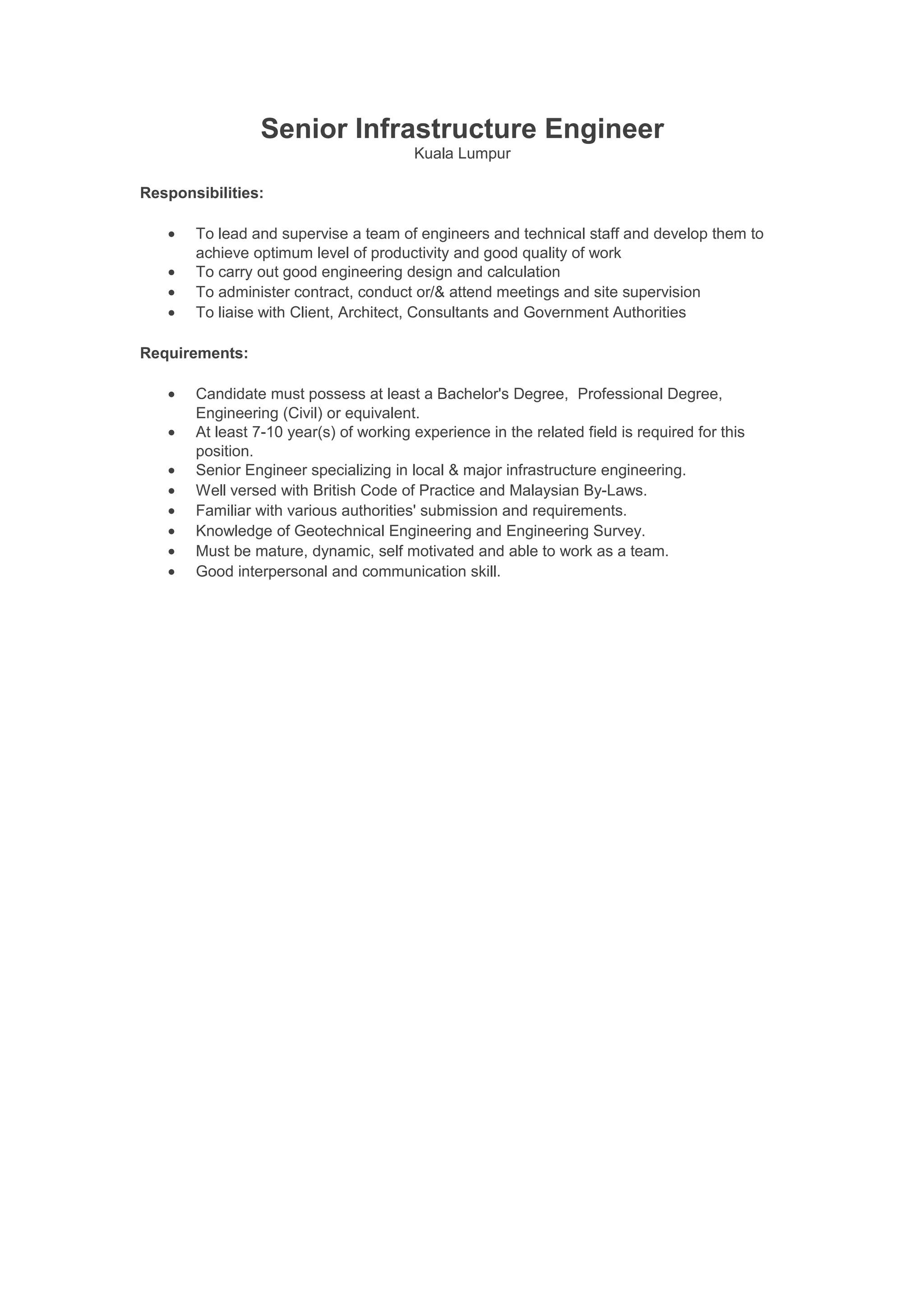 Senior infrastructure engineer | DOC