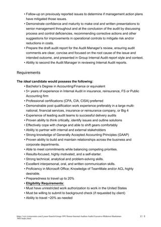 Senior Internal Auditor (Audit Executive) | PDF