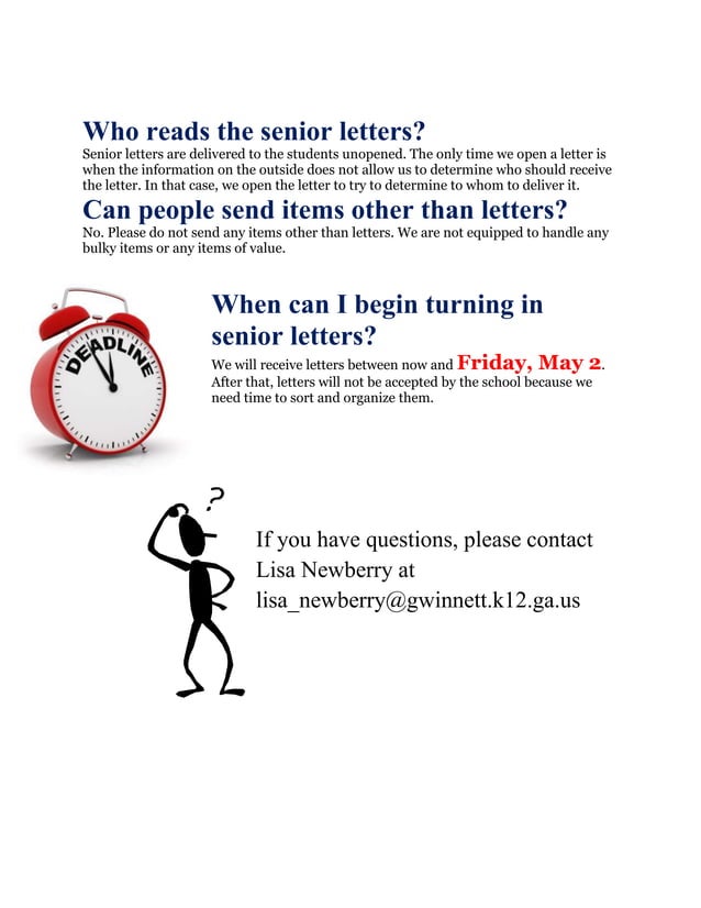 2014 Senior Letters Information | PDF