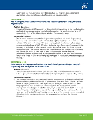 Management Safety Commitment Letter