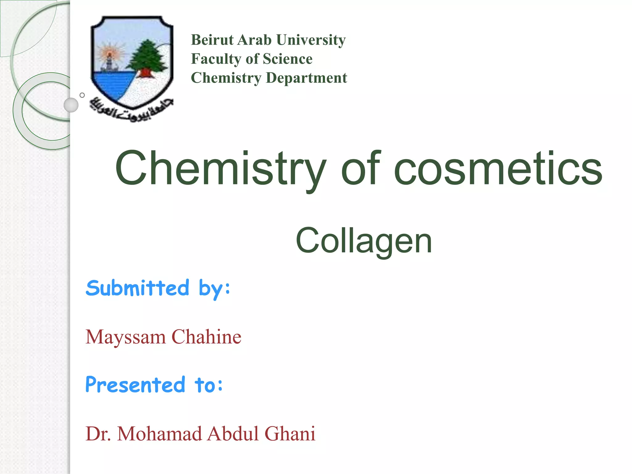 Chemistry of Cosmetics | PPT