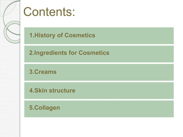 Chemistry of Cosmetics | PPT | Skin Care | Beauty