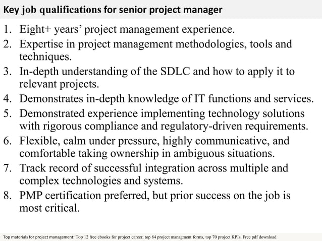 Senior project manager | PPT