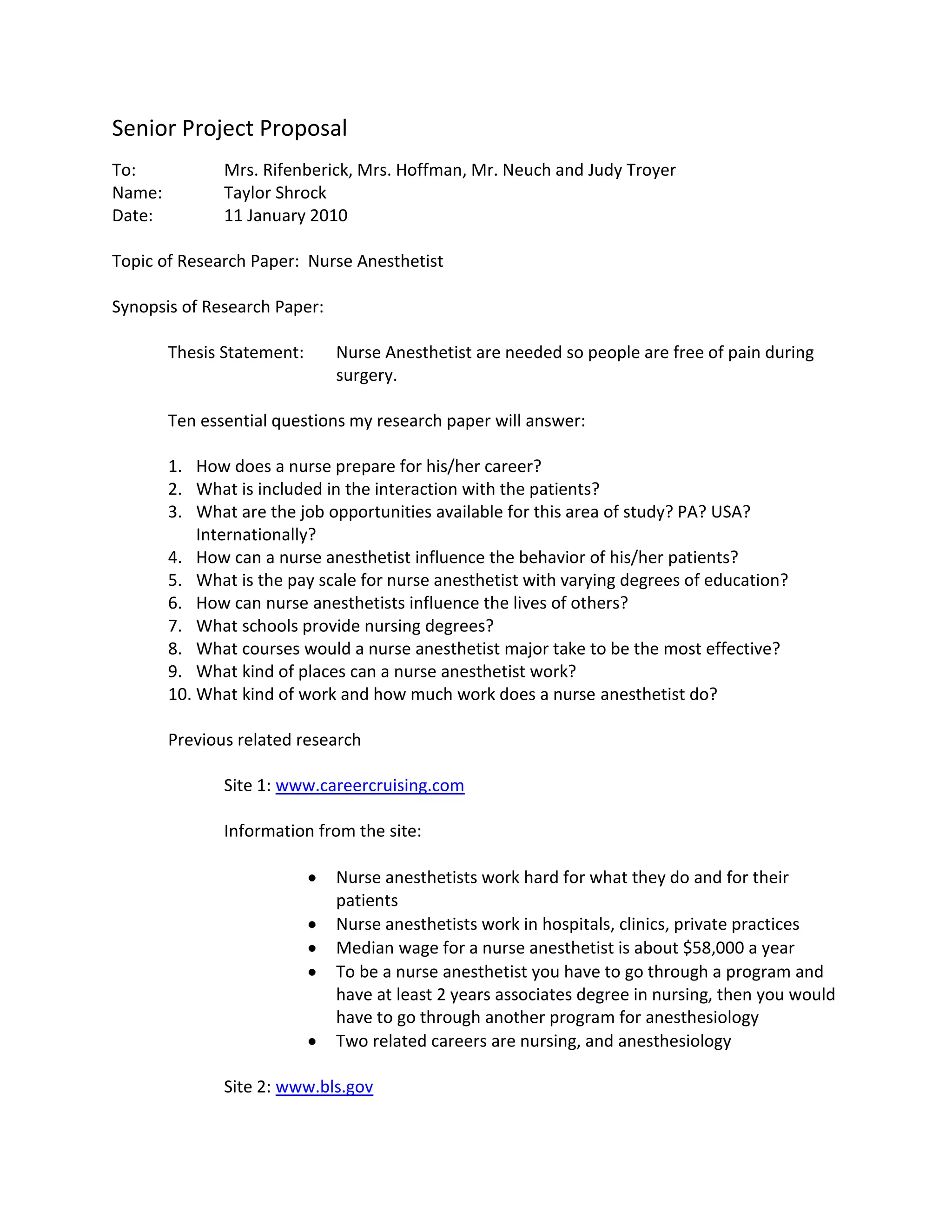 Senior Project Proposal | DOCX