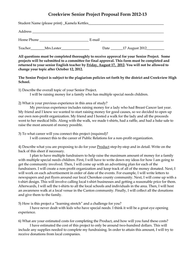 Senior Project Proposal | PDF