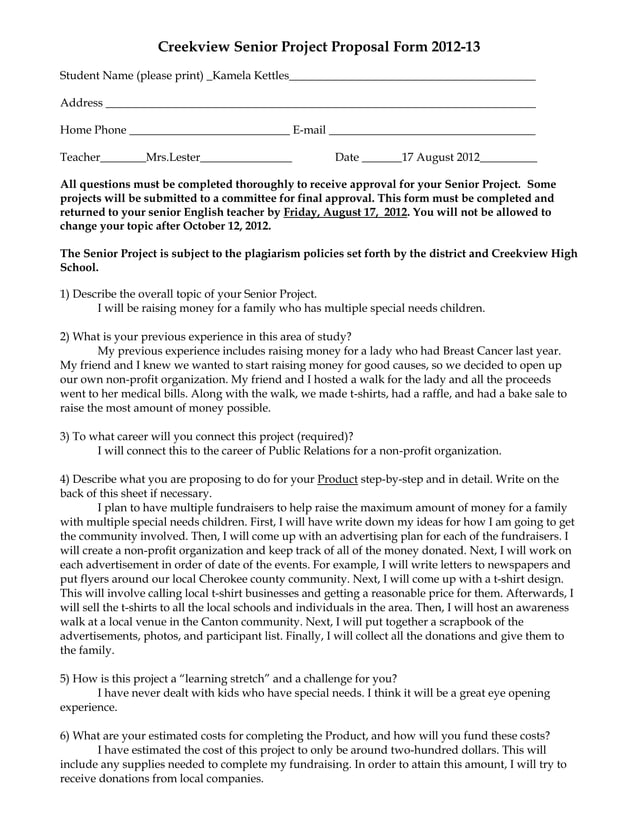 Senior Project Proposal | PDF