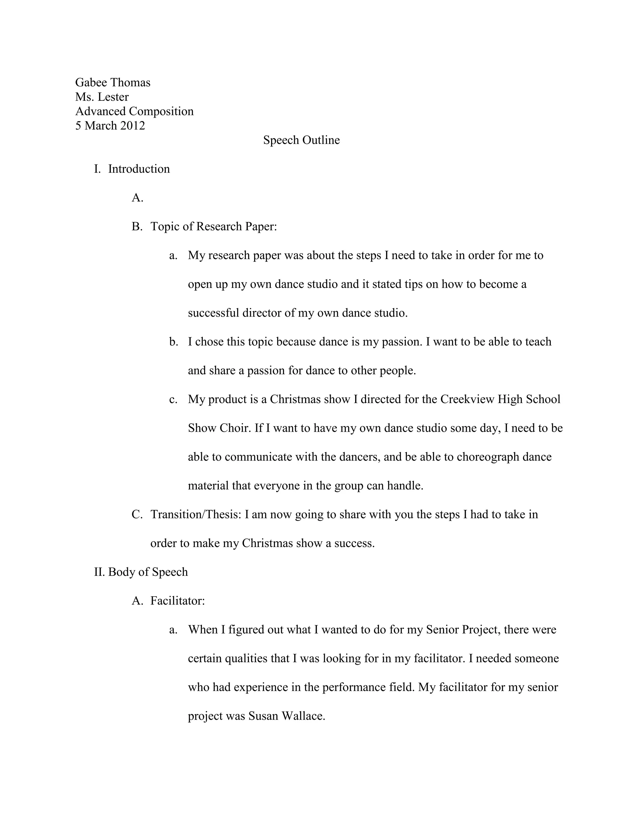 Senior project speech | DOCX