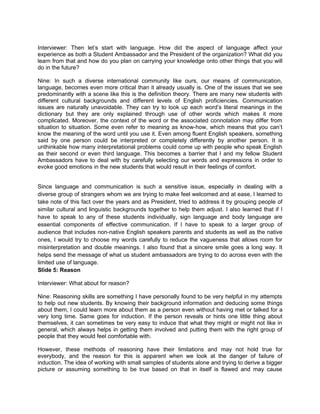 Final Presentation Interview Script | DOC | Educational Assessment ...